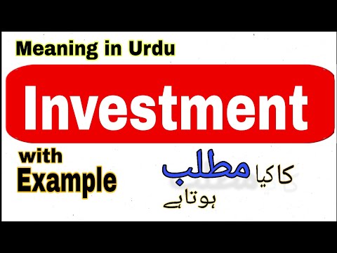 Investment meaning in Urdu/Hindi | Investment ka matlab Kya hota hai |What is the meaning of Invest