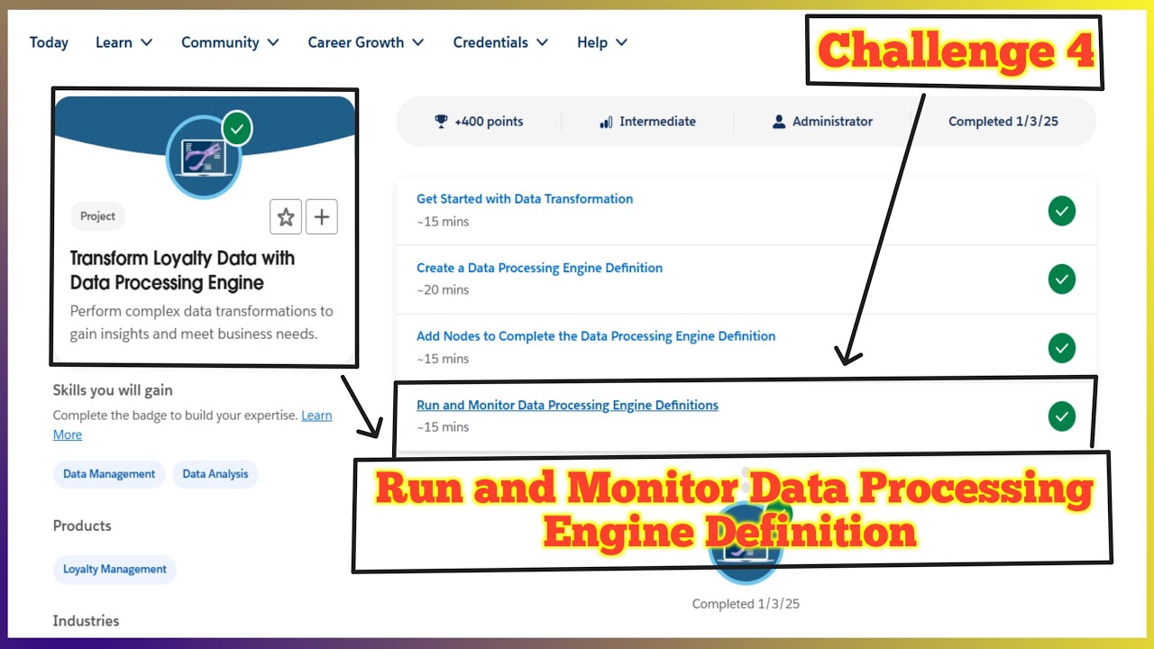 Run and Monitor Data Processing Engine Definitions | Transform Loyalty Data with Data Processing