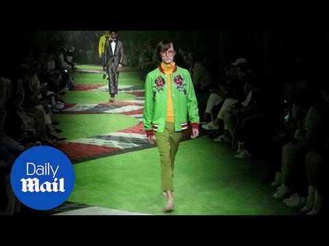 Geek chic! Gucci goes nerdy for menswear 2017 - Daily Mail