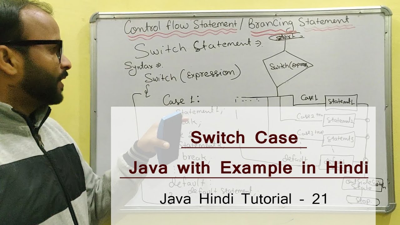 Switch statement in Java in hindi - 21 | Syntax | Flowchart | Program | Java Tutorial