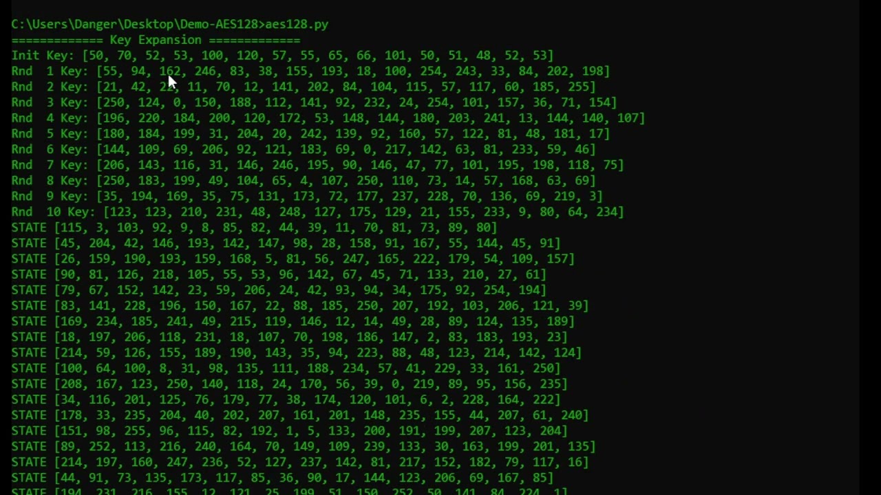 AES-128 (ECB Mode) Encryption Algorithm | Python