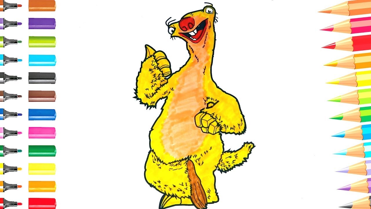 Sid Ice Age Speed Coloring Pages for Kids