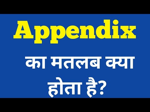 Hindi meaning of appendix