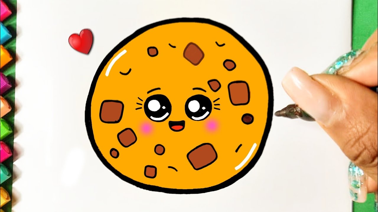 Como desenhar Cookie fofo Donut Kawaii ❤ Desenhos Kawaii - Desenhos para Desenhar