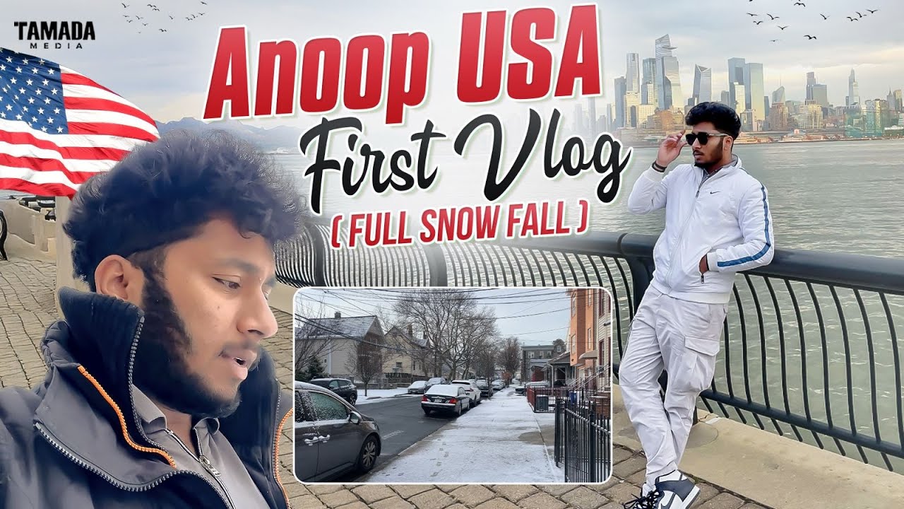 Anoop USA First Vlog - Full Snow Fall || Akhil Jackson Vlogs || Tamada Media