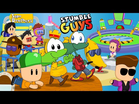 Sapo Brothers em Stumble Guys: Jungle Roll, Tile Fall, Icy Heights ...