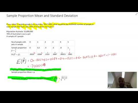 Sample proportion mean and standard deviation