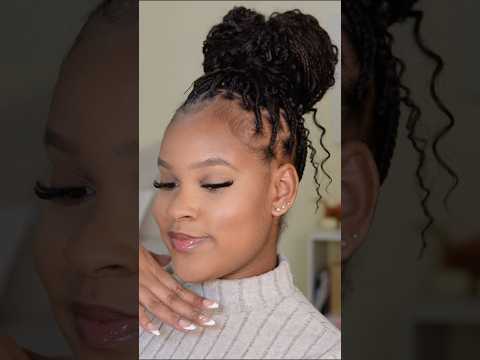 Knotless Braids Messy Bun #knotlessbraids #bohobraids #hairstyle #bohohairstyle #buntutorial #sub