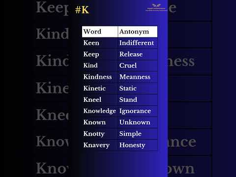 Antonyms | Words and their opposites #K #antonyms #oppositewords #learnenglish #shorts