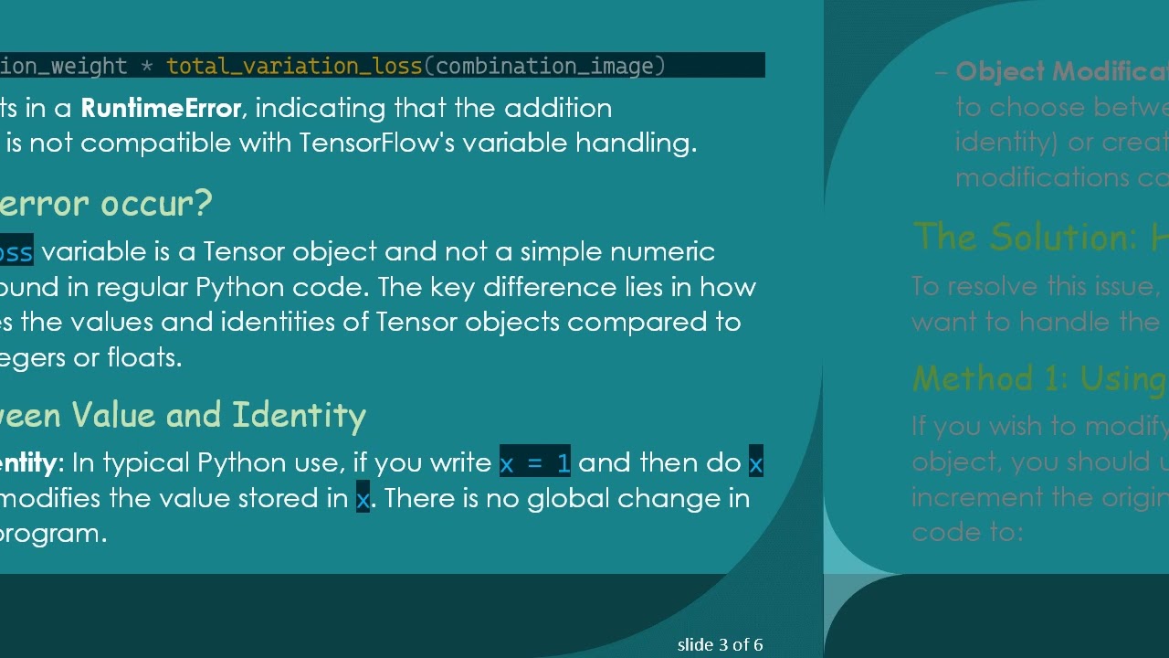 Solving the Variable + = value not supported Error in Python TensorFlow