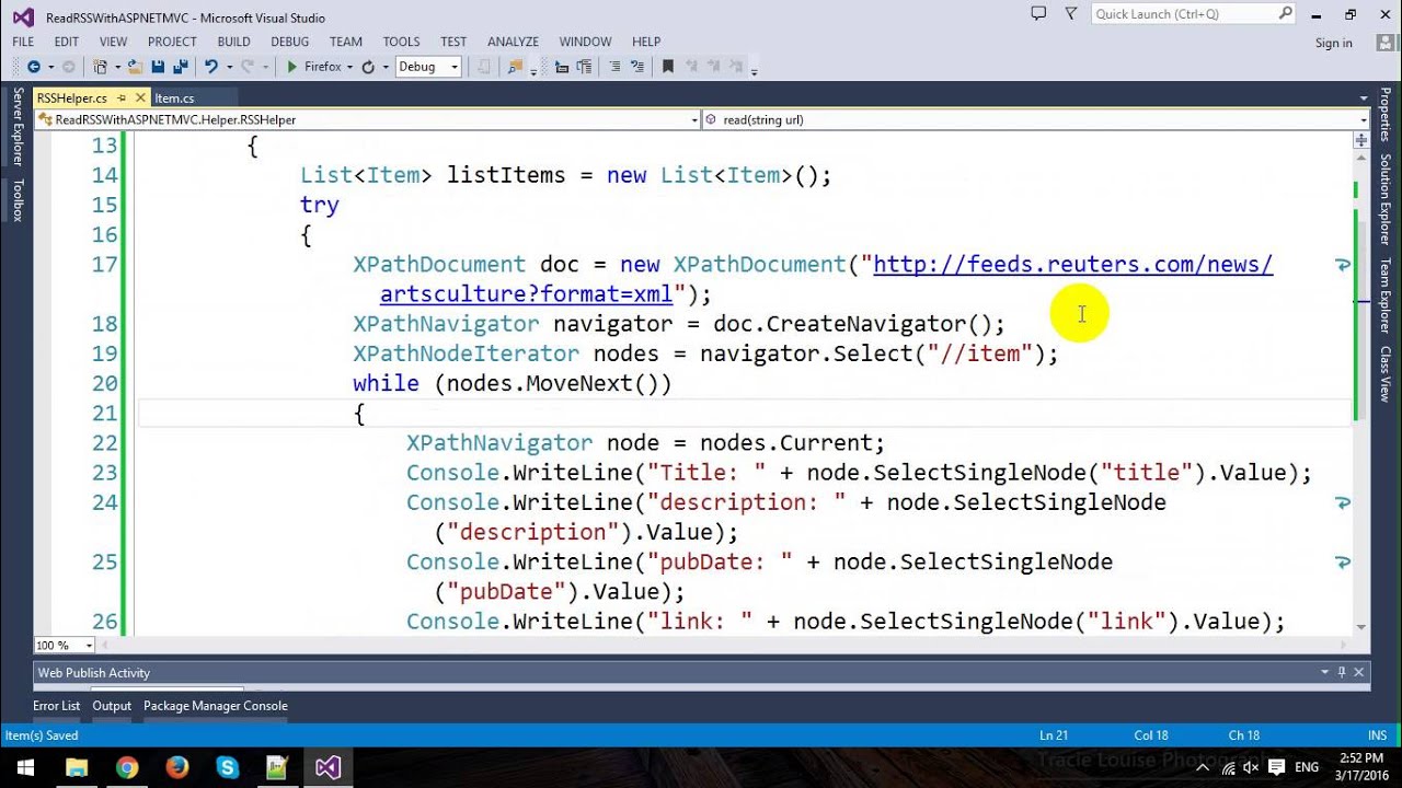 Read RSS Feeds in ASP.NET MVC