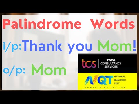 Palindrome Words in a Sentence || TCS NQT || Java || Hindi
