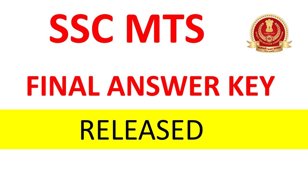 SSC MTS FINAL ANSWER KEY RELEASED