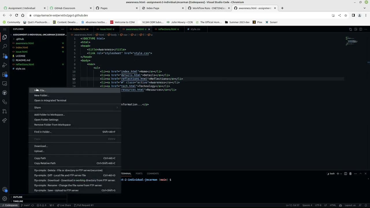 Week 12 Assignment 2: Automating Website Deployment with GitHub Pages