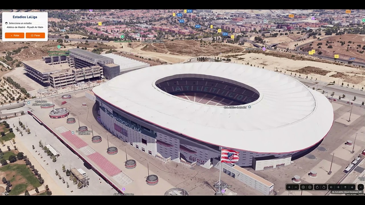 Atlético de Madrid estadio 3D Google Maps Riyadh Air Metropolitano