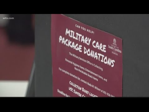 Putting together care packages for deployed soldiers