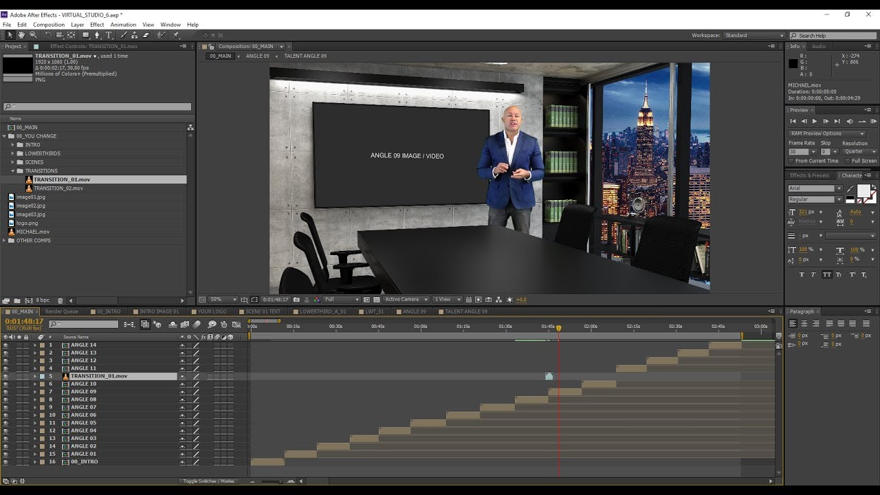 After Effects Template Tutorial Virtual Studio 6 | Bluefx