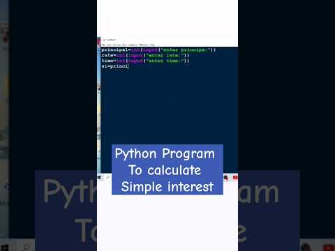 How to calculate simple interest in Python 🖥👩💻🔥#python #shorts #pythontutorial