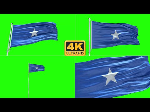 Somalia flag green screen 4k