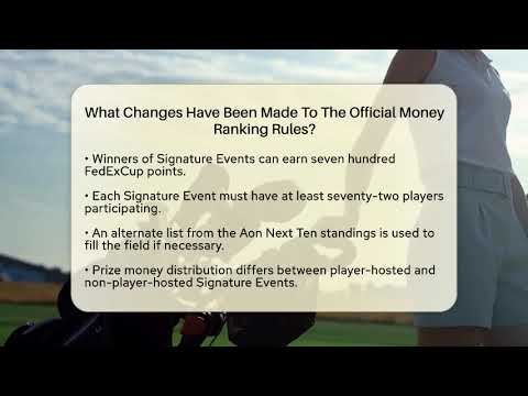 What Changes Have Been Made To The Official Money Ranking Rules? - All About Golf Pros