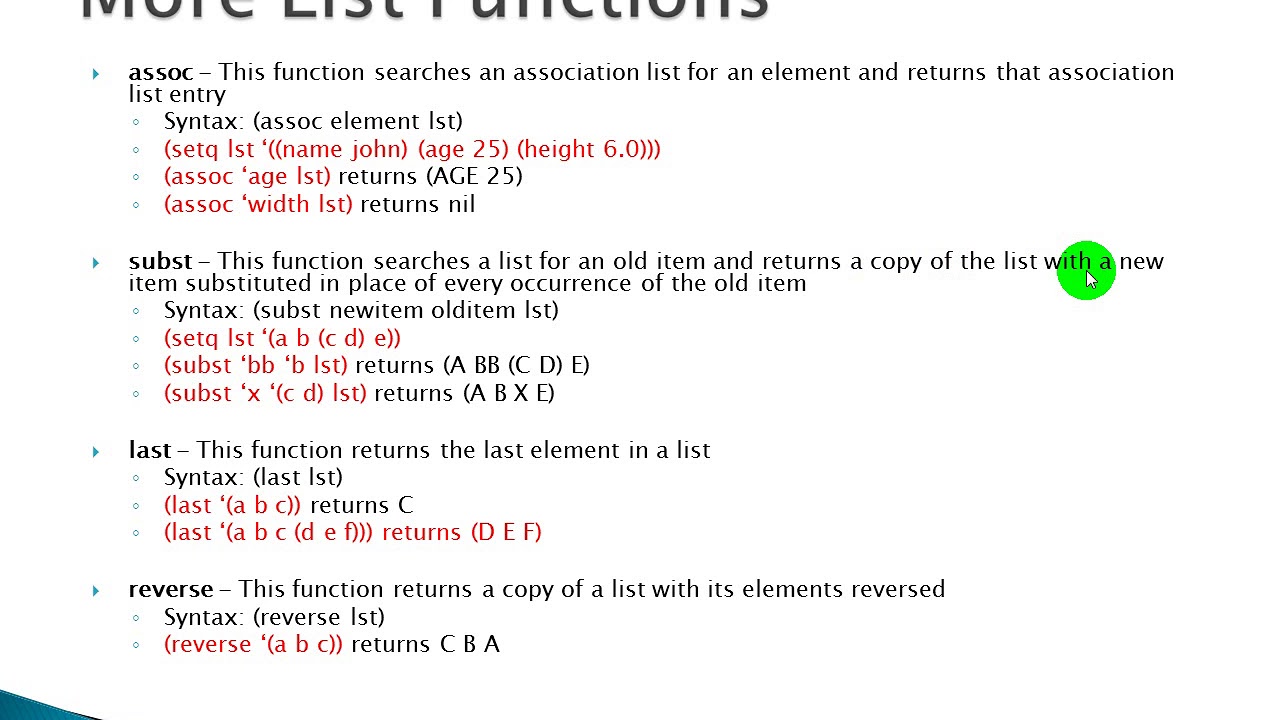 AutoLISP List Functions - Part 3