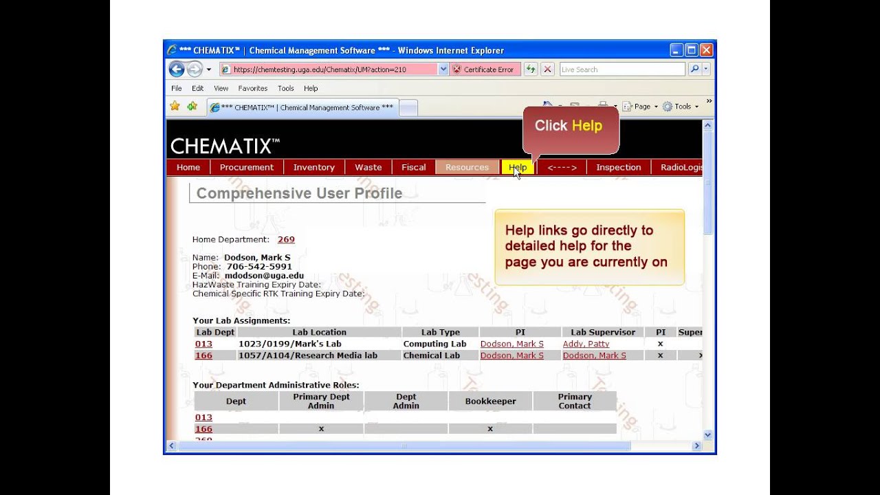 Using Help in Chematix