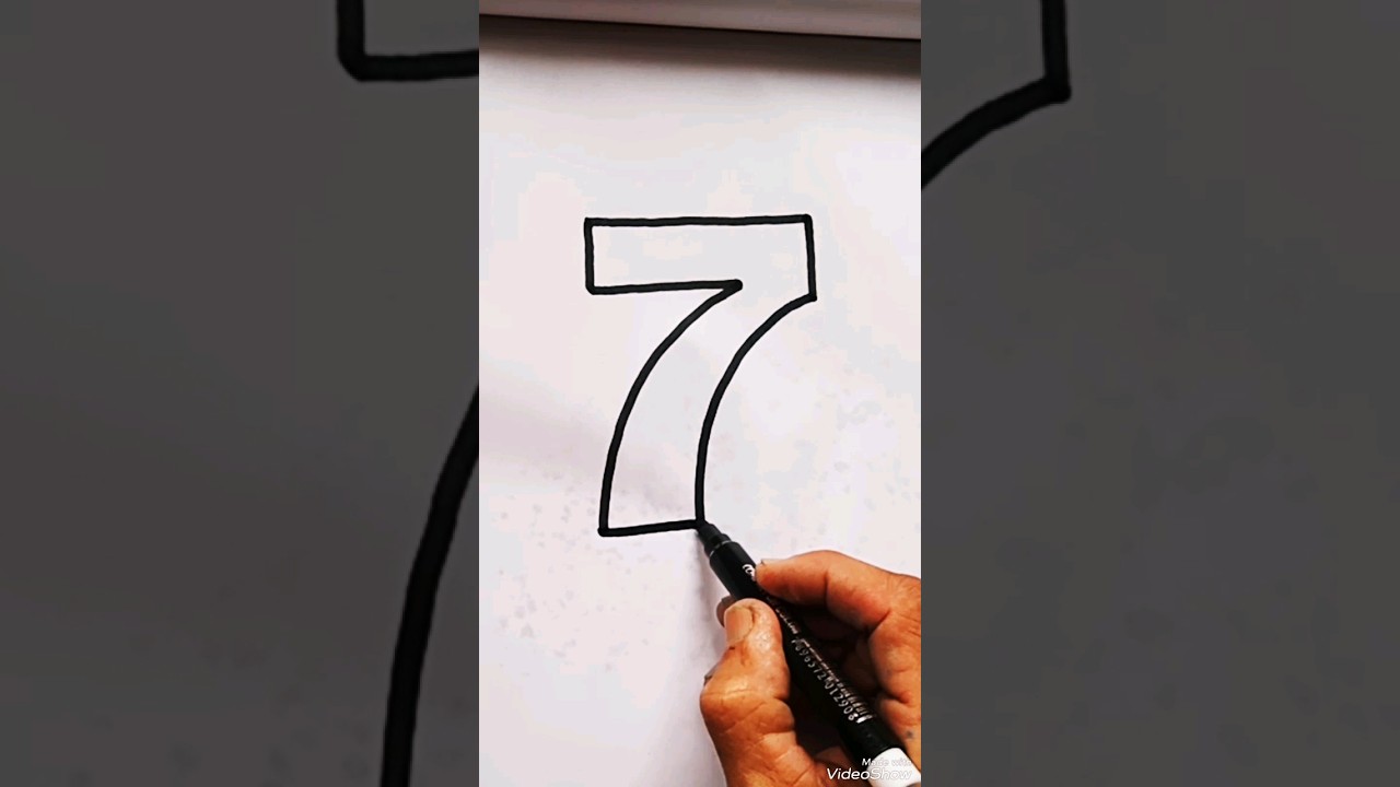 Como desenhar o número 7 ( Para iniciantes)