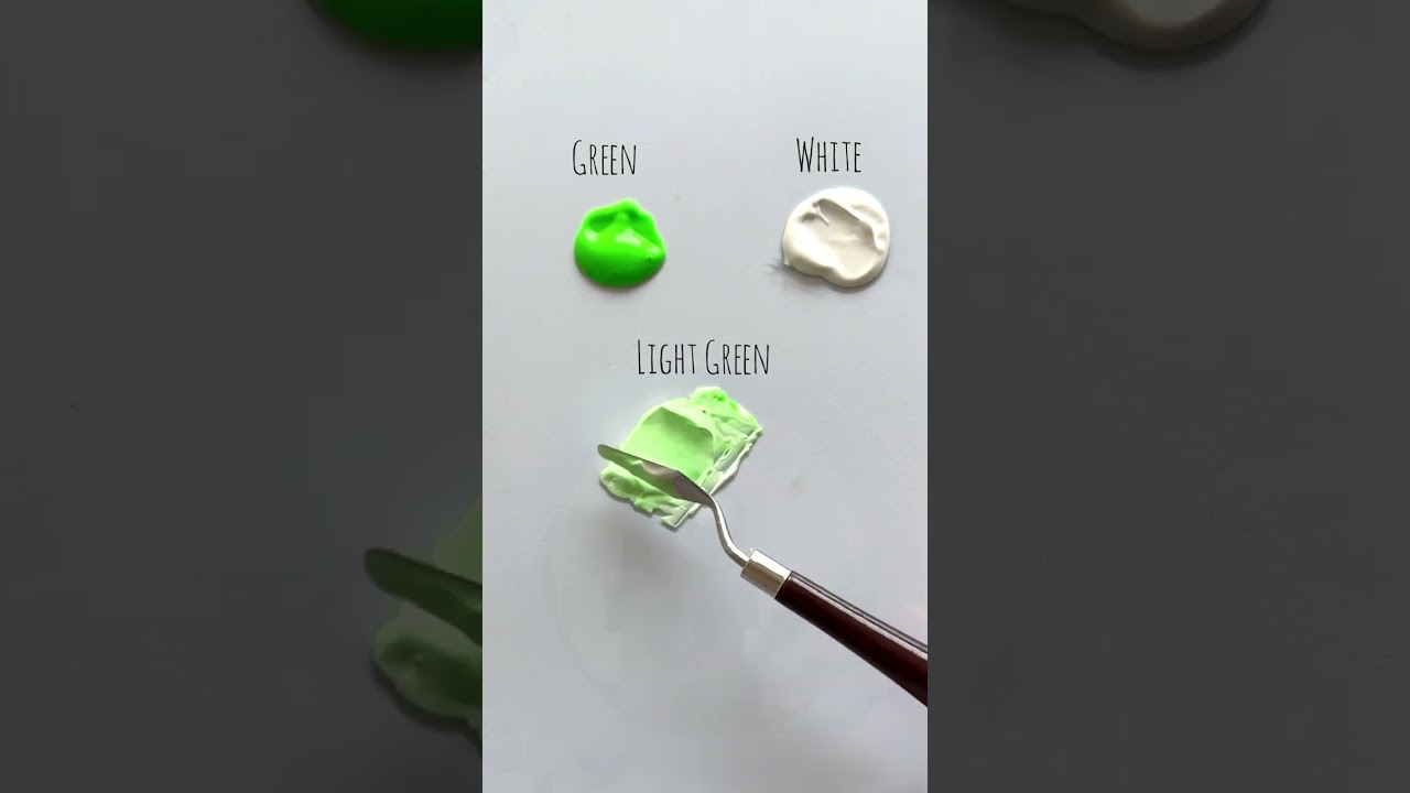 Color Mixing / Green White Light Green / How to create a new color #colormixing #asmr #satisfying