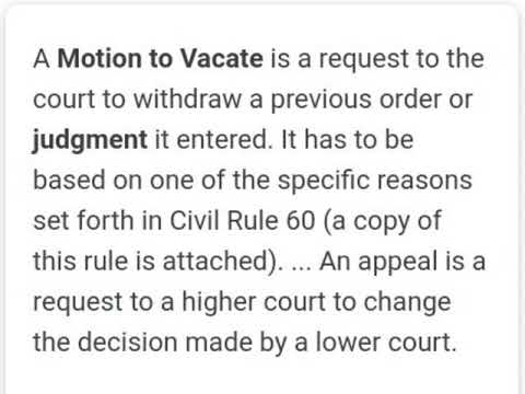 Need A Motion To Vacate?