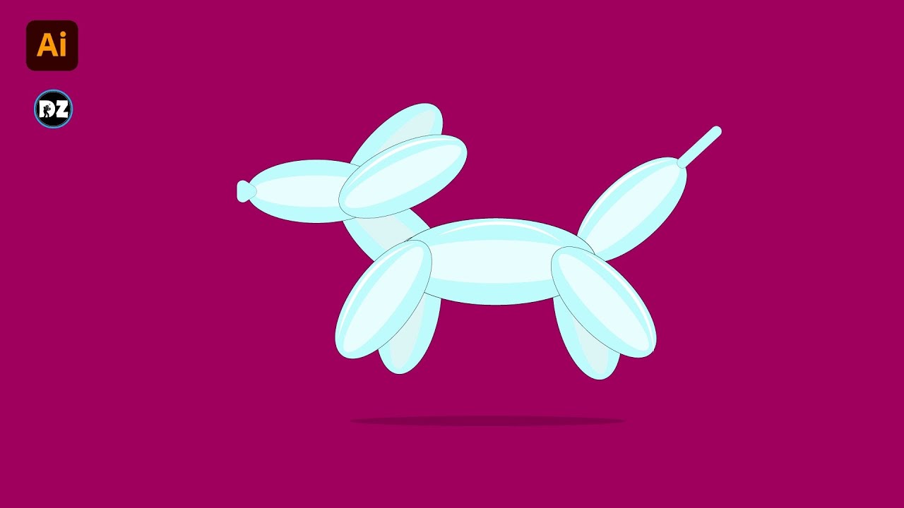 how to illustrate balloon dog in illustrator. #illustratortutorial