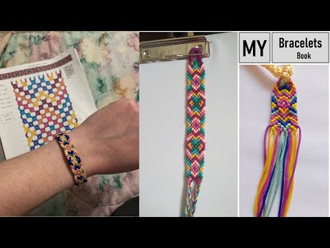 friendship bracelet pattern #30733, Repeat concentric square x v diamond, #MyBraceletsBook