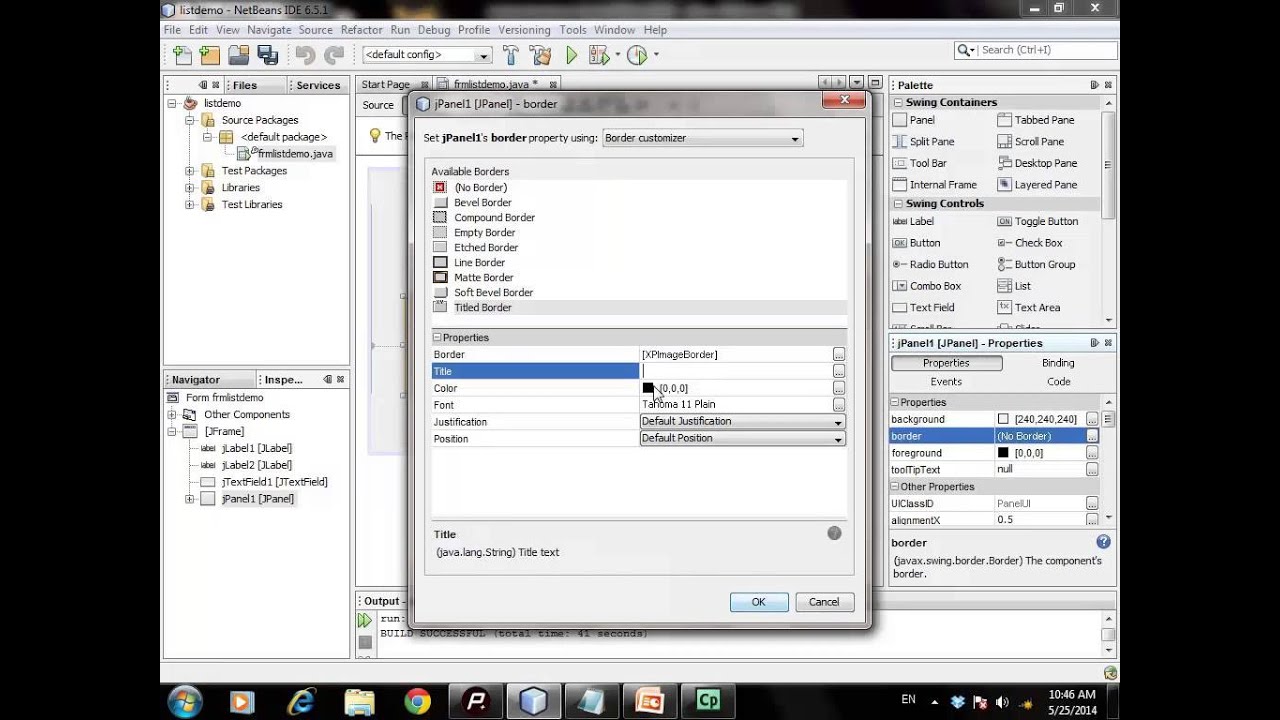 JList Demo using NetBean IDE