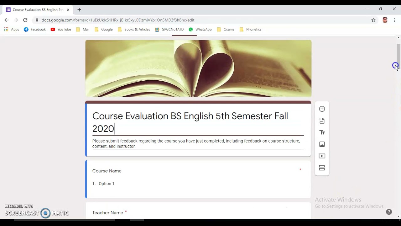 QEC-Course Evaluation Online Tutorial
