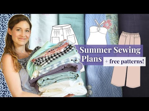 Sewing My Summer Wardrobe (& Free Patterns!)âď¸| Linen Pants, Swingy Skirts, & Swimsuits đđ