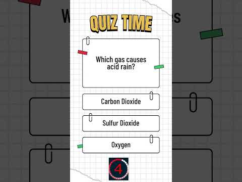 Which gas causes acid rain #quiztime #quiz #quizchallenge #quizquestions #quiztest #shorts