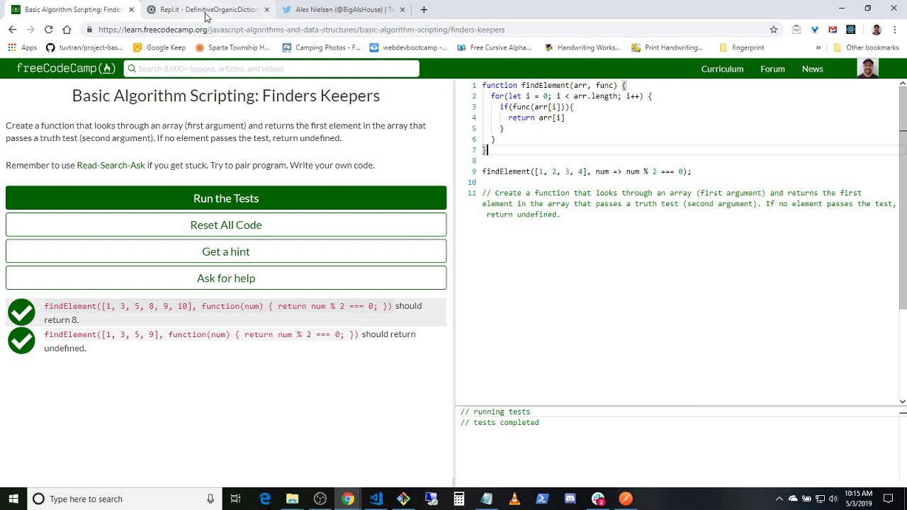 Basic Algorithm Scripting Finders Keepers Solution - freeCodeCamp