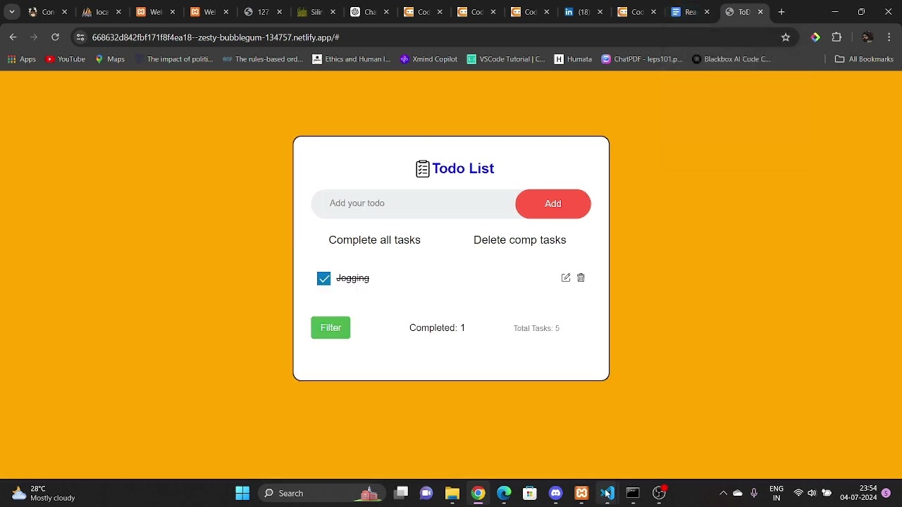 Todolist SKill Test project || Coding ninjas bootcamp