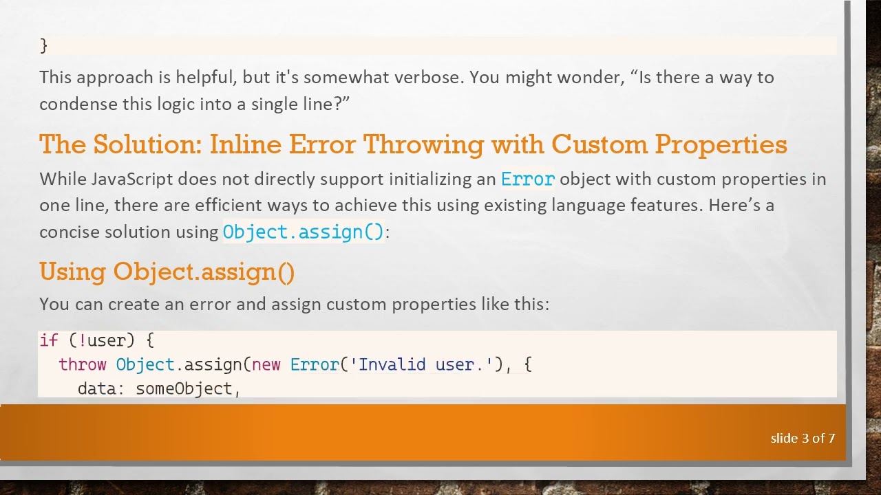 Mastering JavaScript Error Handling: Customizing Errors in a Single Line