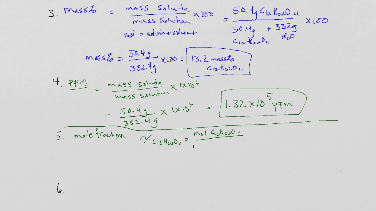 Gen. Chem. 2 - Ch. 14 - Solution Concentration Problems