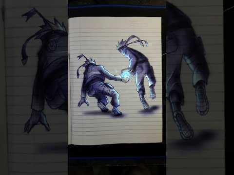 Naruto with shadowclone pen sketch #shorts #animedrawing