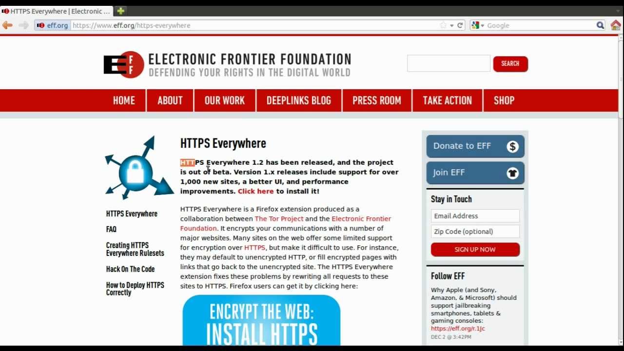 How to browse securely using Firefox and HTTPS Everywhere - eosTech Computing