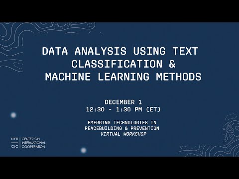 Data analysis using text classification and machine learning methods