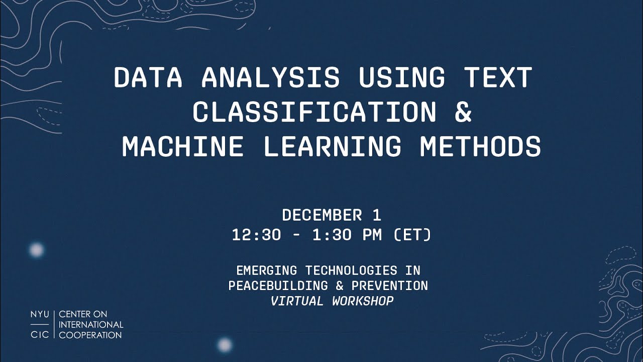Data analysis using text classification and machine learning methods