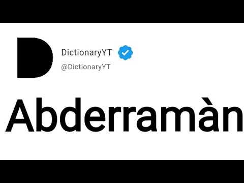 Abderramàn Meaning in English