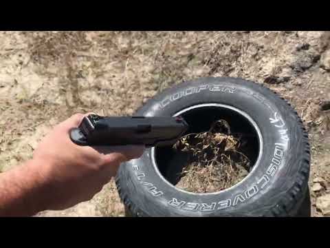 Glock pistol with a D&L Sports Inc standoff device fires successfully when pressed into surface.