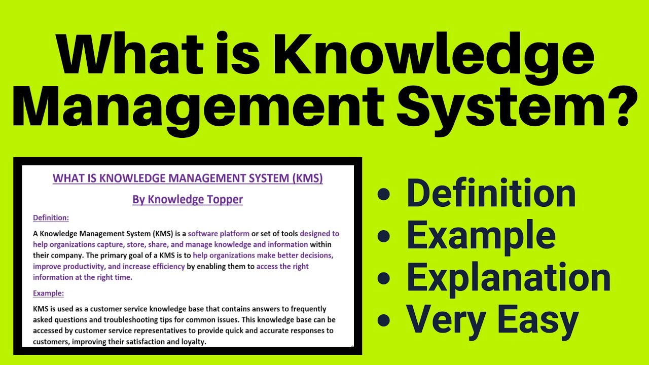 Knowledge Management System in Mis - Very Easy Example Explanation