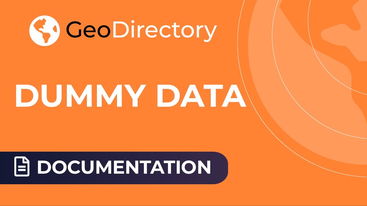Dummy Data Import Overview
