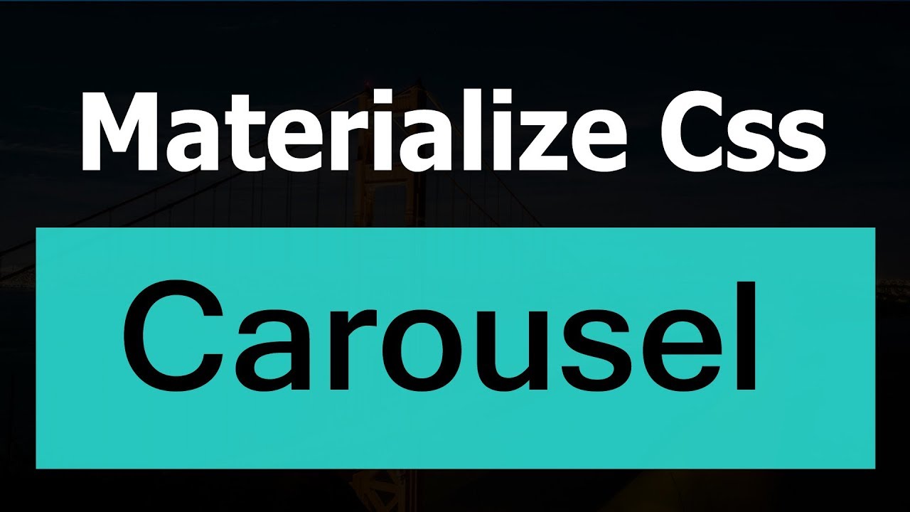 Materialize Css - Carousel