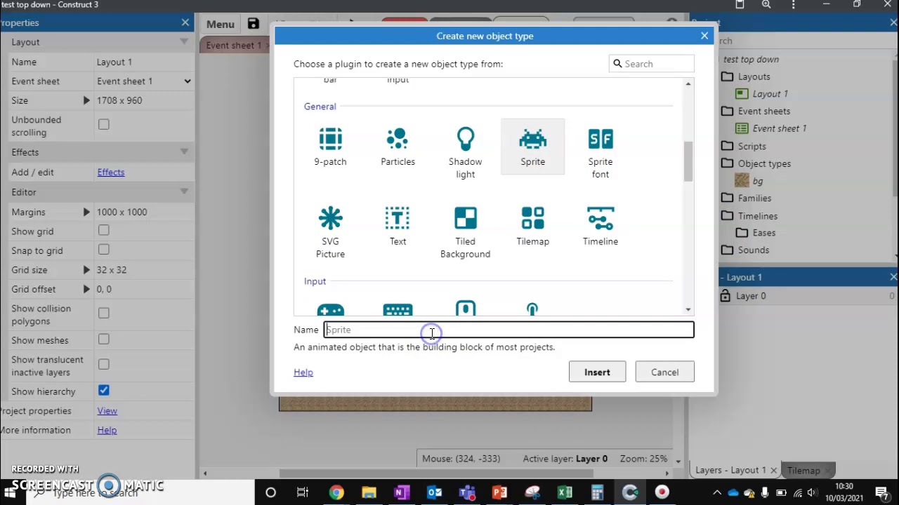 Construct 3: Setting up a top down game