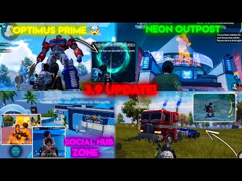 PUBG Mobile/BGMI 3.9: Transformers Mode🚀 Optimus Prime, Neon Outpost, Drift, Hoverboard, Social Hub